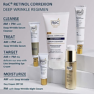 RoC Retinol Correxion Deep Wrinkle Retinol Face Serum with Ascorbic Acid, Daily Anti-Aging Skin Care Treatment for Fine Lines, Dark Spots, Acne Scars, 1 Ounce (Packaging May Vary)