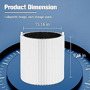 ROMON 2 Pack Blue Pure 511 Filter Replacement for Blueair Blue Pure 511 Air Purifier, 2-in-1 True HEPA and High-Efficiency Activated Carbon Filter, White