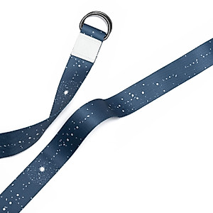 yogadesignlab Yoga Design LAB | The Yoga Strap | Luxurious, Extra Long, Super Soft, Eco Printed | Studio Quality, Adjustable | Safely Stretch Further and Hold Longer | 8 ft Long (Celestial, 8ft)