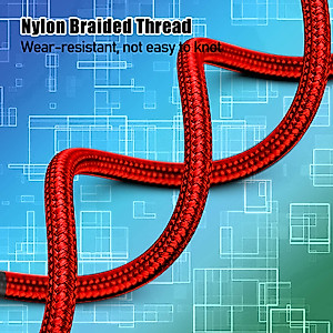 Tonmom Replacement for Arctis Headset Cord, Audio Cable for SteelSeries Arctis 7, Arctis 5, Arctis 3, Arctis Pro Wireless, Arctis Pro Gaming Headsets Cable, 6.5 Feet/2.0 M Nylon Braided Wire-Red