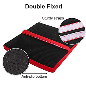 GUEGLSA Outdoor Bar Stool Cushions Square 14 Inch,Non Slip Square Seat Pad with Ties 14x14in,Waterproof Chair Cushions for Bar Stools,Cushion Only,Set of 2,(Red)