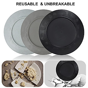PYRMONT 9-Inch Plastic Plates Reusable Plastic Plates Camping Plates of 6 Lightweight Wheat Straw Plates Dishes Plates Set Salad Plates Dinner Plates Dishwasher & Microwave Safe, BPA Free
