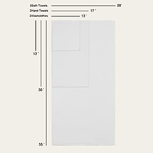 Hotel Collection_6 Piece Hand Towels Set, 6X (28'' x 16''), 100% Turkish Cotton, Absorbent, Decorative & Soft, Luxury Quality, Large Towels for Bathroom, for Hotel, Spa, Home and Commercial Use/White.