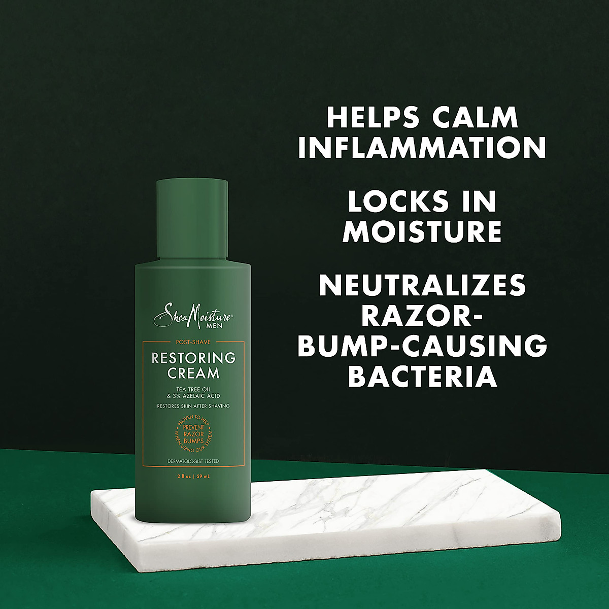 SheaMoisture Men After Shaving Cream For Reduced Irritation After Shaving Restoring Cream Dermatologist-Tested Skin Care Proven to Prevent Razor Bumps When Using Our System 2 oz