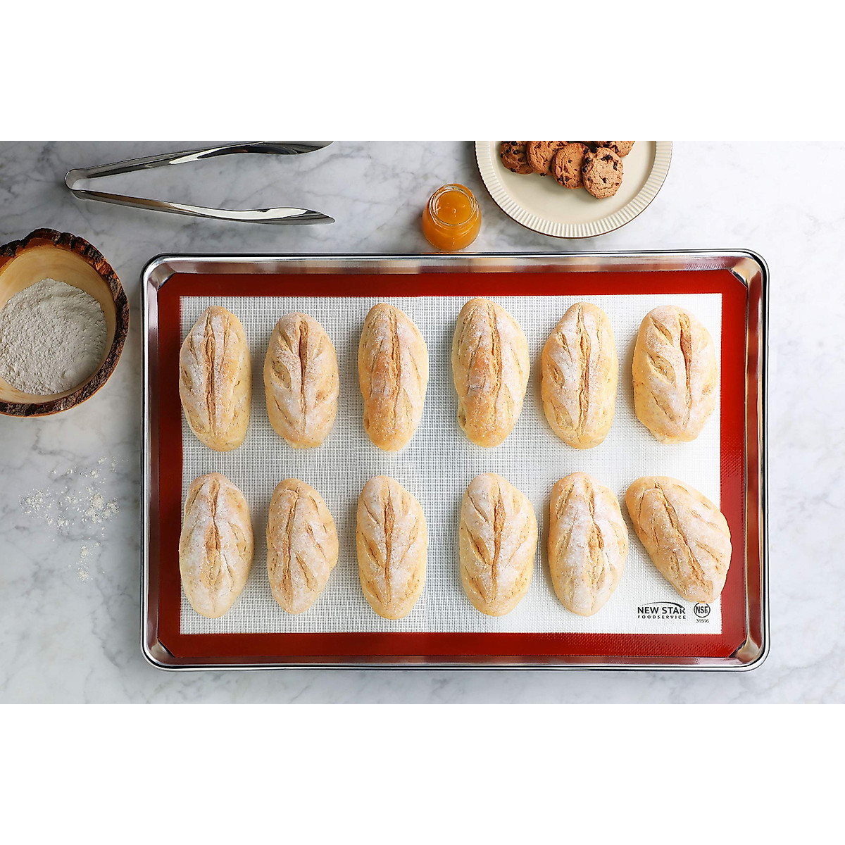 New Star Foodservice 36596 Commercial Grade Silicone Baking Mat Non-Stick Pan Liner, 17 x 25 inch (Full Size)