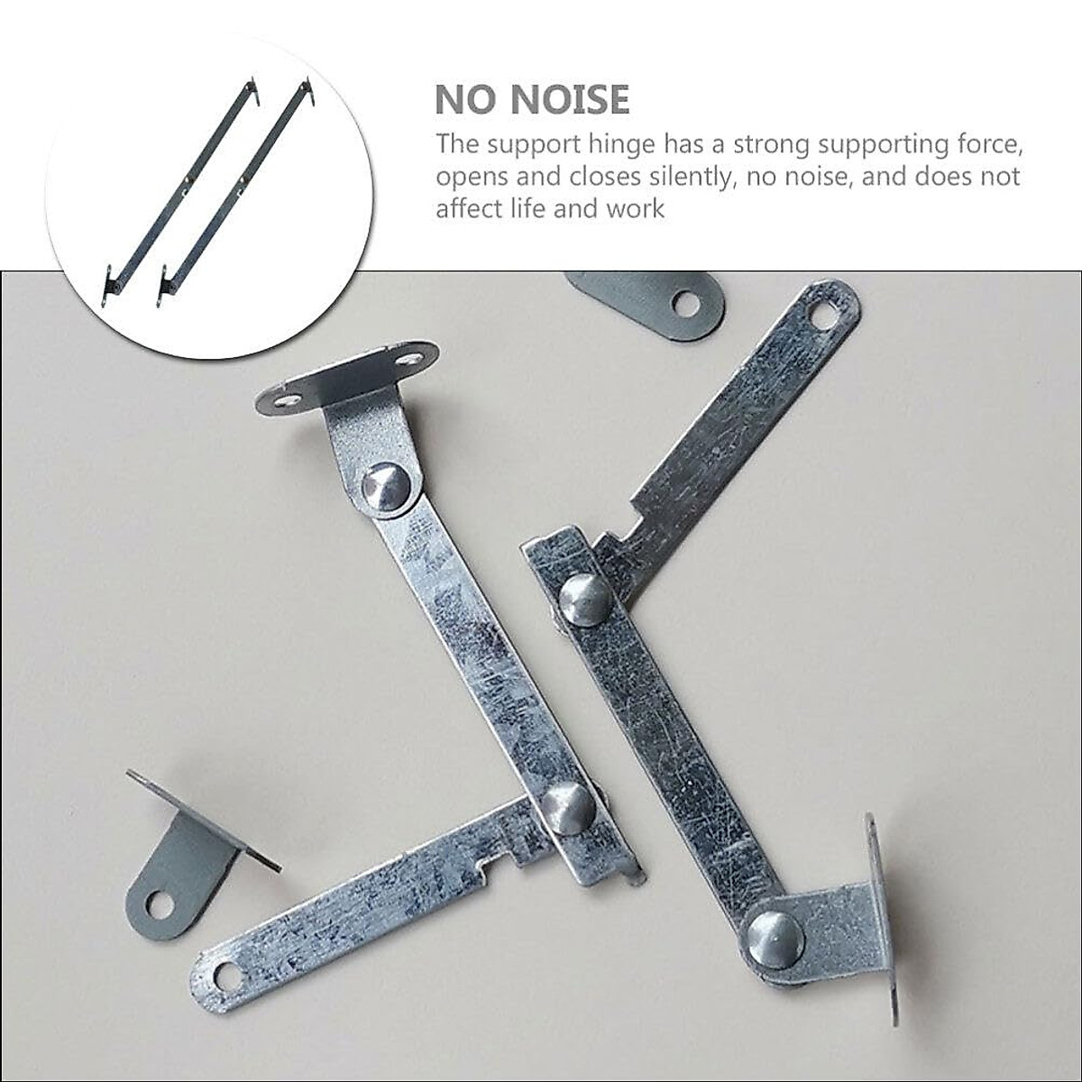 OSALADI 1 Pair Lid Support Buffer Close Lid Support Lift up Stay Support Safety Lid Supports Floor Mirror Iron Hinge