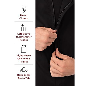 Chef Works Men's Hartford Chef Coat, Black, Medium