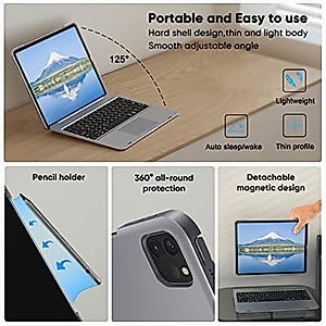 doqo Detachable Keyboard Case for iPad Pro 12.9(6th,5th,4th,3rd Gen) with touchpad, 7 Colors Backlit Wireless case with Keyboard