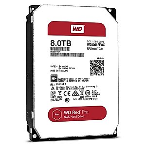 WD Red Pro 8TB 3.5-Inch SATA III 7200rpm 128MB Cache NAS Internal Hard Drive (WD8001FFWX)