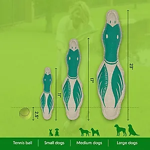 Honest Pet Eco-Quacker Duck Dog Toy - Durable, Floating, Squeaky Fetch Toy - 100% Natural Hemp Canvas & Wool, Lead-Free Ink - Large 23" x 6" x 2.5" Eco-Friendly Dog Toy