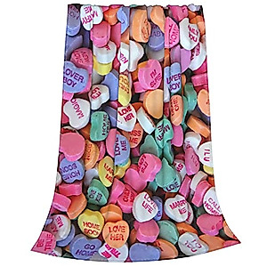 Love Heart Blanket for Men Women Valentine's Day Gifts, Super Soft Lightweight Warm Flannel Fleece Throw Blanket for Couch Bedroom Living Room 50"x40"