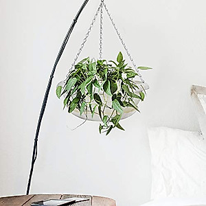 12.59" Large Hanging Planters with Drainage Hole&Tray, Hanging Flower Pots Plastic Plant Hanger Holders Hanging Basket for Indoor Outdoor Home Garden Herb Succulent (Pack 3)