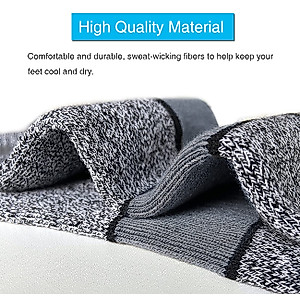 APTYID Men's Moisture Wicking Athletic Ankle Socks, Size 9-12, Carbon Grey, 6 Pairs