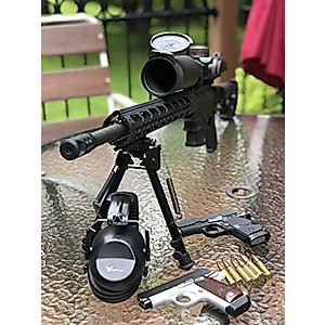 Earmuffs hearing protection with low profile passive folding design 26dB NRR and reduces up to 125dB, black