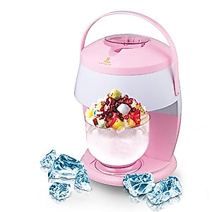 Letusto Shaved Ice Maker - Slushie Machine Use Normal Refrigerator Ice Cubes, with Stainless Steel Blades for Snow Cone, Cocktails and Snow Flakes, Bingsu Ice Shaver (Pink)