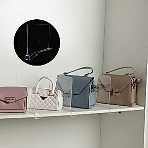 2PCS Acrylic Clear Shelf Dividers, Closet Dividers for Shelves, Shelf Separators in Closet, Wood Shelf Organizer for Closet, Bedroom, Kitchen and Office