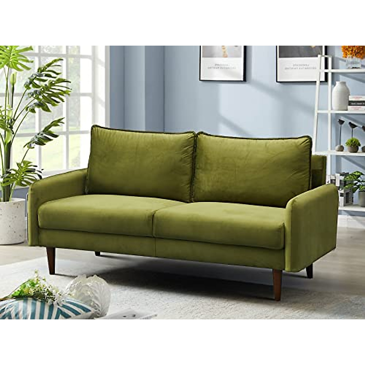 Bonrcea Modern Sofa Tufted Couch Love Seats, Army Green