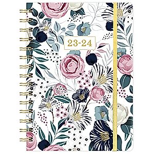 Planner 2023-2024 - Jul.2023 - Jun.2024, 2023-2024 Planner, Academic Planner 2023-2024, 2023-2024 Planner Weekly & Monthly with Tabs, 6.3" x 8.4", Hardcover with Back Pocket + Twin-Wire Binding, Daily Organizer - Petunia