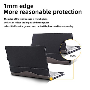 VEVOOD Laptop Cover for MSI Creator Z16 case| ThinkPad T16 Laptop | Vivobook Pro 16X Laptop 16” OLED M7600 M7601 N7600 N7601Z | PU Leather Inside Pocket Case (Gray)