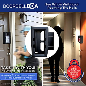 DoorbellBoa Anti-Theft Video Doorbell Door Mount, No Tools or Installation, Mounts Securely in Seconds, Compatible with Ring & Other Video Doorbells (Black)