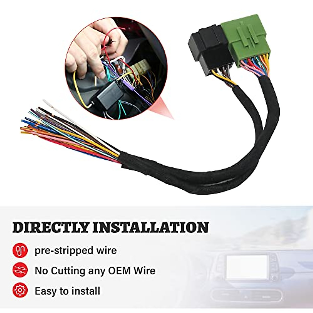 RED WOLF Car Stereo Amplifier Bypass Wiring Harness Adapter Connector Plug for OEM AMP Replacement for GM GMC Sierra Yukon Chevrolet Tahoe Suburban 2014-2021 Non Bose Systems