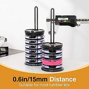 songsoso 2 Pack Tumbler Lid Organizer: Cup Lid Organizer - Each Vertical Storage Up to 11 Lids for Yeti/Stanley/Simple Modern Cup Lids.