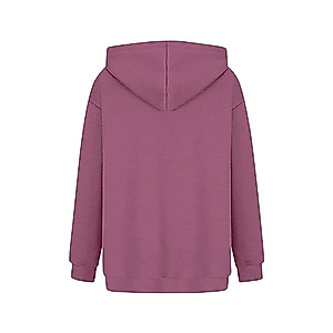 iHPH7 Hoodies for Women Oversized Solid Color Sweatshirts Fleece Casual Long Sleeve Pullover Loose Lightweight Fall Clothes