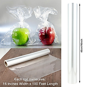 Tytroy Gift Wrapping Clear Cellophane FOLDED Roll for Gift Baskets, Christmas Wrapping Arts and Crafts (20" Roll contains 40 in x 100 ft Cellophane)