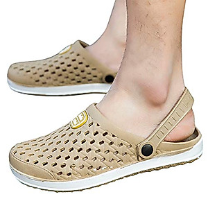 KANGMOON Mens Mesh Sandals Garden Clog Shoes Breathable Outdoor Slippers Lightweight Walking Sandals