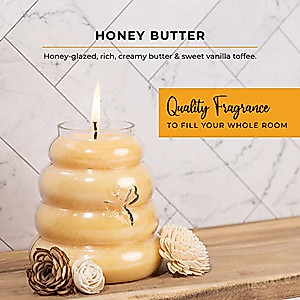 A Cheerful Giver Spring Candles Honey Butter Beehive Jar Candle - 30 Ounces with 150 Hours Burn Time - Gifts for Women