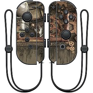 MightySkins Skin Compatible with Nintendo Joy-Con Controller wrap Cover Sticker Skins Steam Punk Room