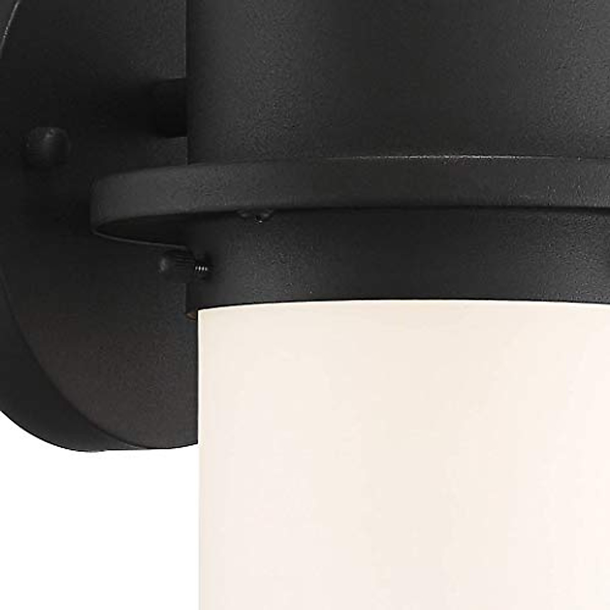 Possini Euro Design Mallow Modern Contemporary Outdoor Wall Light Fixture LED Textured Black 9 1/4" White Opal Glass for Exterior House Porch Patio Outside Deck Garage Yard Front Door Garden Home