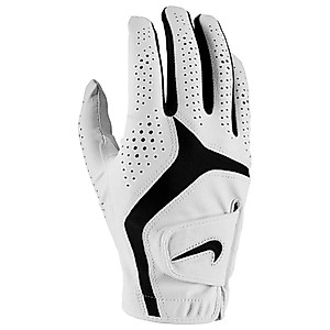 Nike Dura Feel X Golf Glove for Right Hand White | White | Black Medium/Large