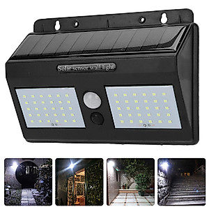 60 LED Solar Lights Outdoor, 90-120° Wide Angle PIR Sensor Lights, 5.5V 1.2W Solar Induction Garden Wall Light Lamp