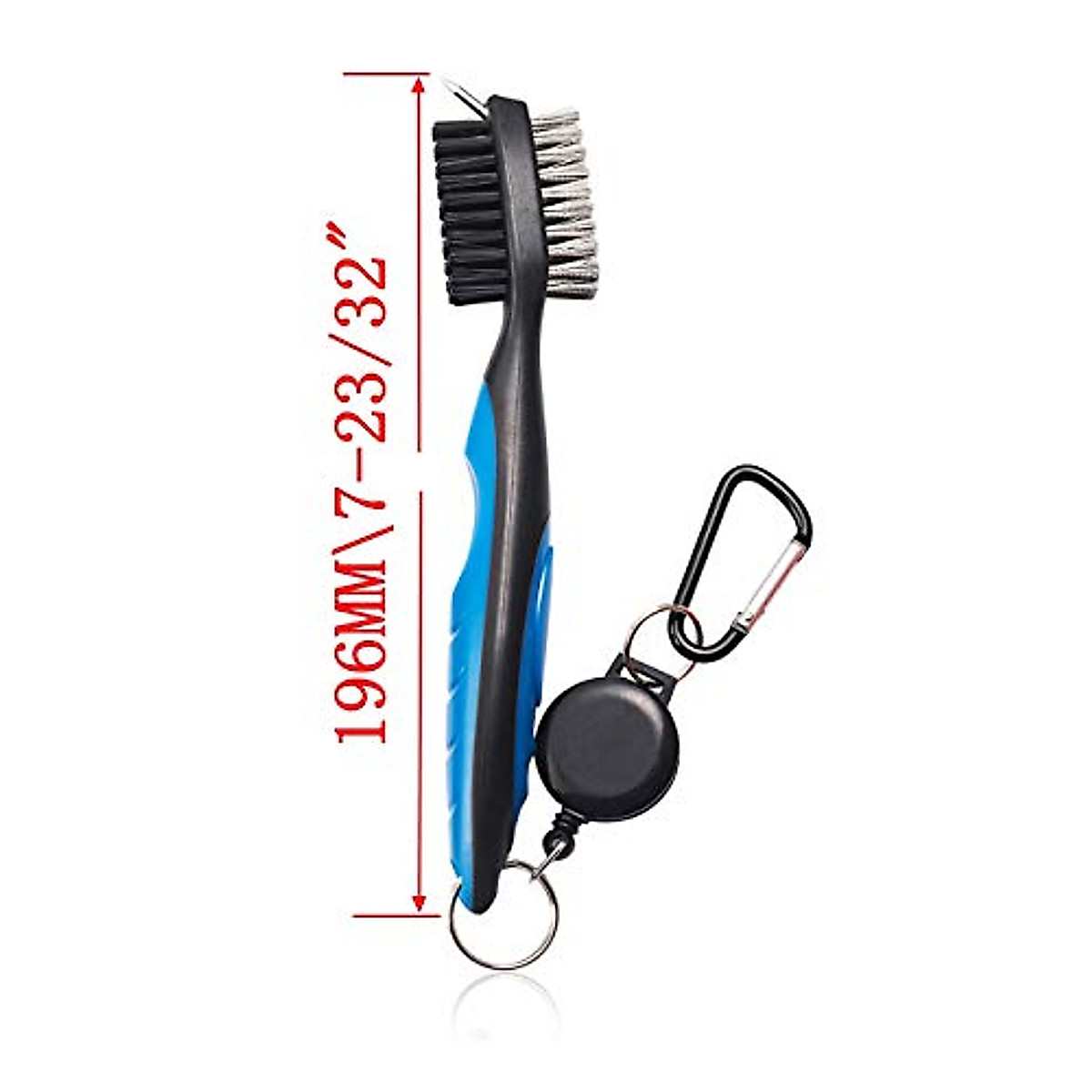 Xintan Tiger Pack of 2 Golf Club Brush Groove Cleaner with Retractable Zip-line and Aluminum Carabiner Cleaning Tools