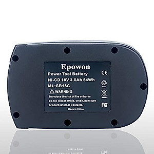Epowon 2Packs 18-Volt Ni-Cd Battery 3600mAh Replacement for SKIL SB18C SB18A SB18B 2810 2888 2895 2897 2898 4570 5850 5995 7305 9350 Cordless Drill Tools