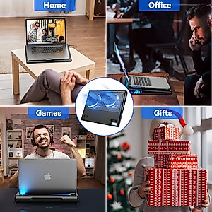 TECKNET Laptop Cooling Pad, 12"-15.6" Laptop Cooler, Gaming Cooling Pad Stand, Wind Speed Adjustable, 2 USB Powered Fans Cooling Pad for Laptop Within 16 Inch (Blue)