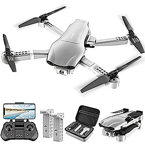 4DF3 GPS Drone with 4K Camera for Adults,5G FPV Live Video RC Quadcopter for Toys Gift,GPS Auto Return Home, Follow Me,Gravity Control,Waypoint Fly, Headless Mode，2 Batteries,