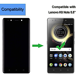 LCD Screen Compatible with Lenovo K8 Note 5.5" inch LCD Touch Screen Display Assembly with Tools+Frame(Black)
