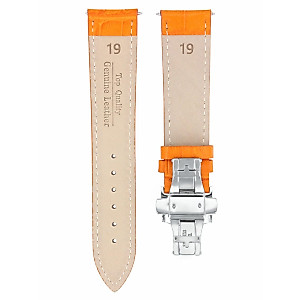 Ewatchparts 19MM LEATHER WATCH BAND STRAP FOR IWC PILOT PORTUGUESE + DEPLOYMENT CLASP ORANGE