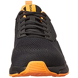 Amazon Essentials by Reebok Men's All Day Comfort Slip-Resistant Alloy-Toe Safety Work Shoe, Black/Orange, 11.5