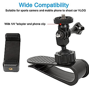 PellKing Car Sun Visor Mount VLOG/Video Holder for iPhone Samsung Cell Phone GoPro Insta360 X3 X2 X RS R AKASO DJI Osmo Action 3 2 Camera and Accessories