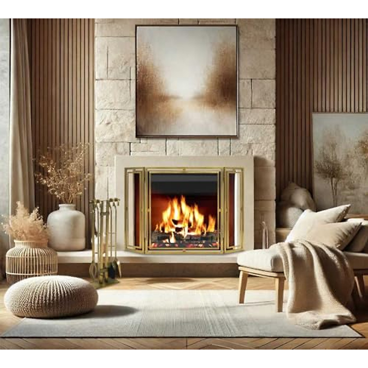 Pilgrim Home and Hearth 18086 Sinclair Fireplace Tool Set, Burnished Brass, 20 Pounds