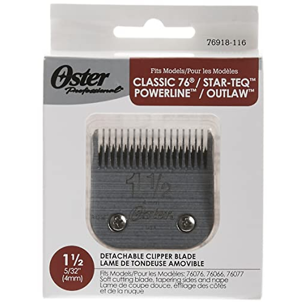 Oster Professional Detachable Clipper Replacement Blade, Size #1 1/2 (4 mm)