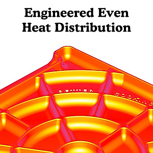 NerdChef Speed Steel - High Performance Pizza Baking Stone | Integrated Backstop & Handles | Heating Fins (13.5" x 14.5" x .90" Thick)