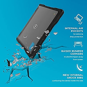 Gumdrop DropTech Laptop Case Fits Dell Chromebook 3120 | 3110 | 3100 (2-in-1) for K-12 Students Teachers and Classrooms – Drop Tested Rugged Shockproof Bumpers for Reliable Device Protection – Black