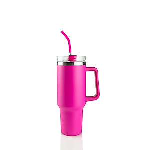 Hogg 40oz Traveler Powder Coated Tumbler DIY, Customizable, Add Logo, Vinyl, Alcohol Ink, or Glitter & Epoxy, Bulk/Wholesale Tumblers (Pink)