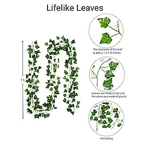 ARTKAIKE Fake Vines for Room Decor(12 Pack 84 Feet) Aesthetic Artificial Plant Ivy Leaves Hanging Greenery Garlands for Home Bedroom Wall Wedding Party Decor