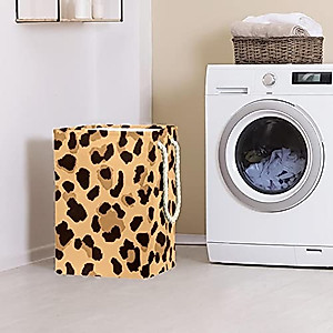 Inhomer Leopard Skin Pattern Large Laundry Hamper Waterproof Collapsible Clothes Hamper Basket for Clothing Toy Organizer, Home Decor for Bedroom Bathroom