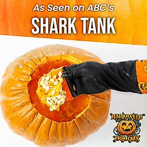 Halloween Moments Pumpkin Scraper Glove – As Seen On Shark Tank - Mess Free and Fun Pumpkin Carving Kit – Carve and Clean Jack-O-Lantern Guts with Ease and Zero Mess on Your Hands!